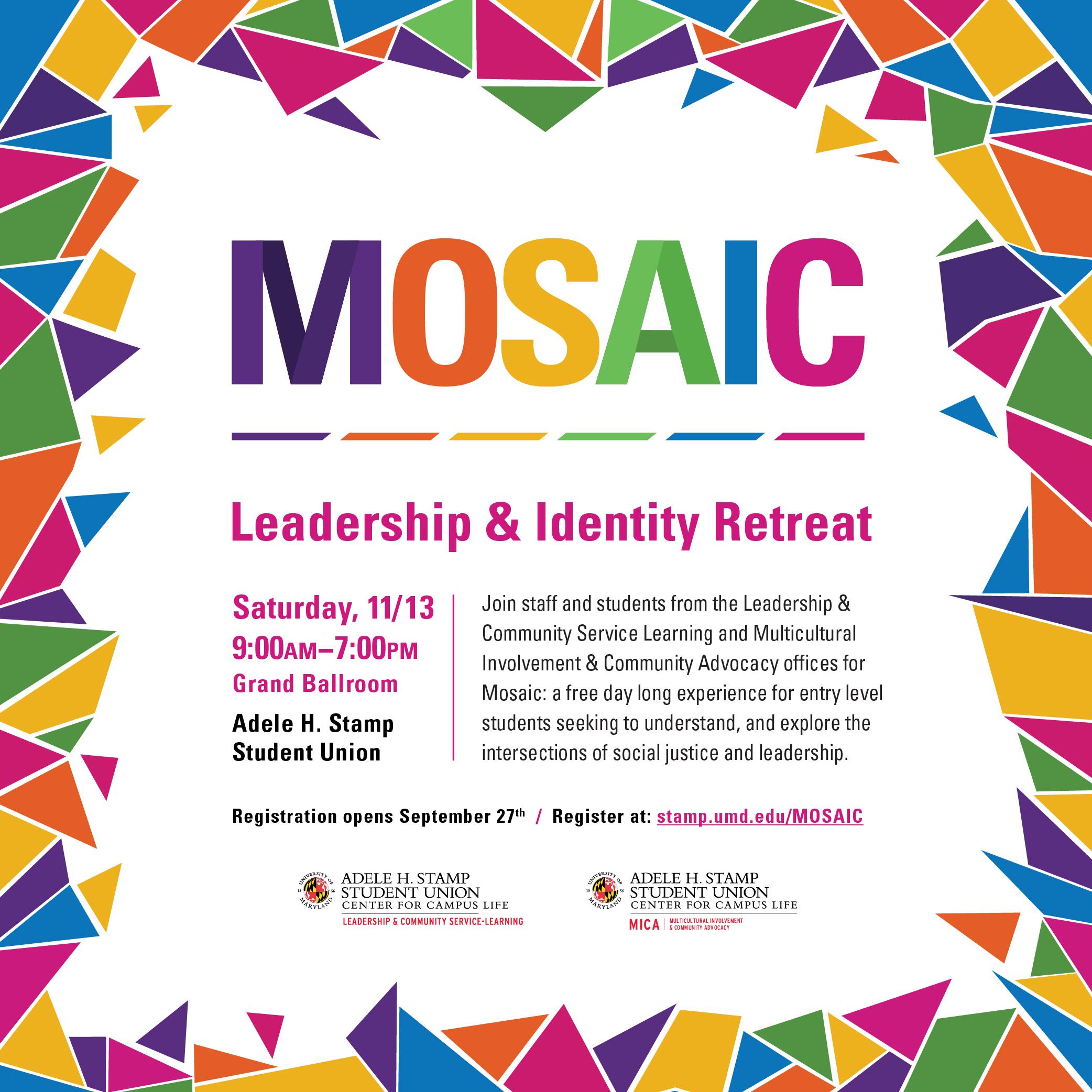 MOSAIC Leadership & Identity Retreat | Adele H. Stamp Student Union